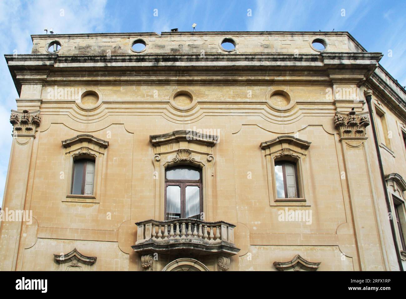 Lecce, Italy. Exterior of the 18th century Palazzo Carafa Stock Photo ...