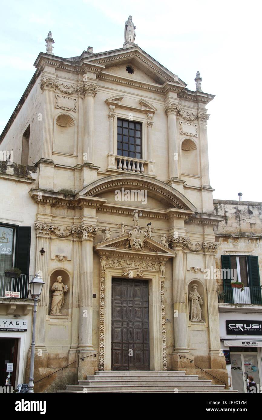 Lecce, Italy. Exterior view of the 16th century Church of Saint Mary of ...