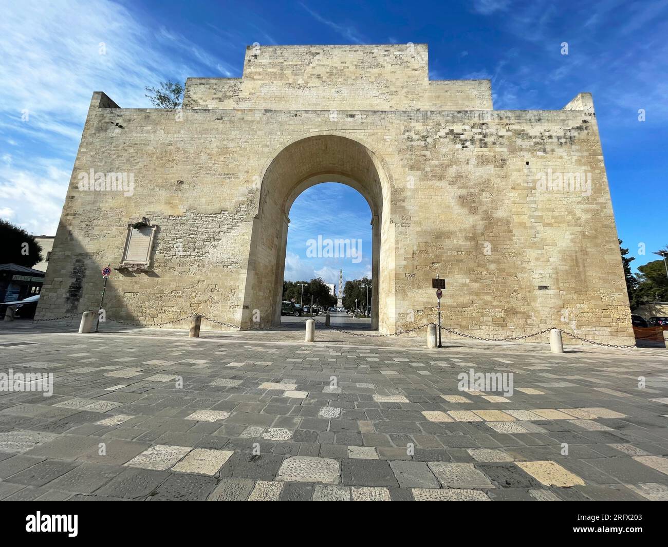 Lecce, Italy. The historical Porta Napoli, b. 1548, as part of the ...