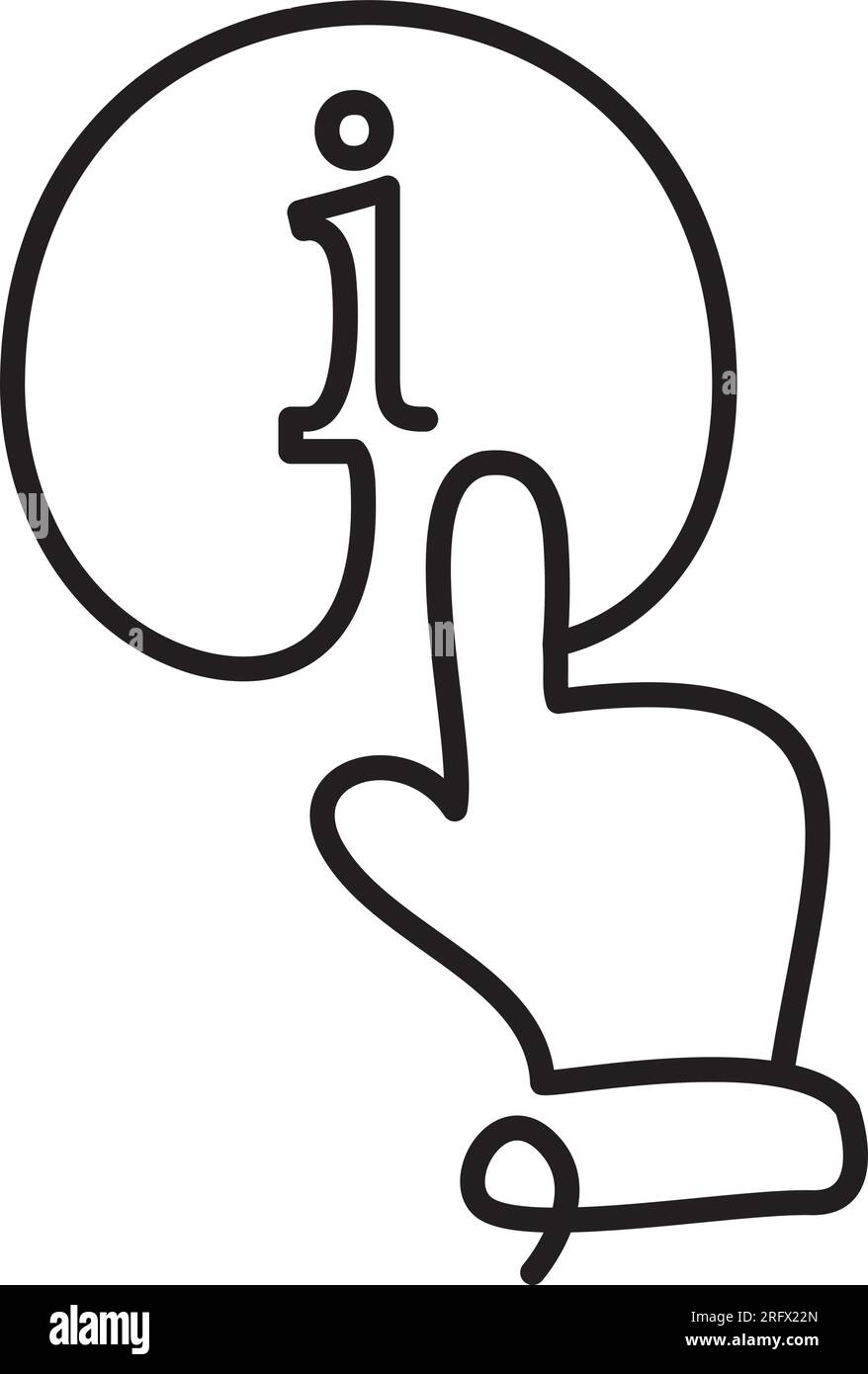 Touch info button icon, one line touch icon. Simple one line vector ...