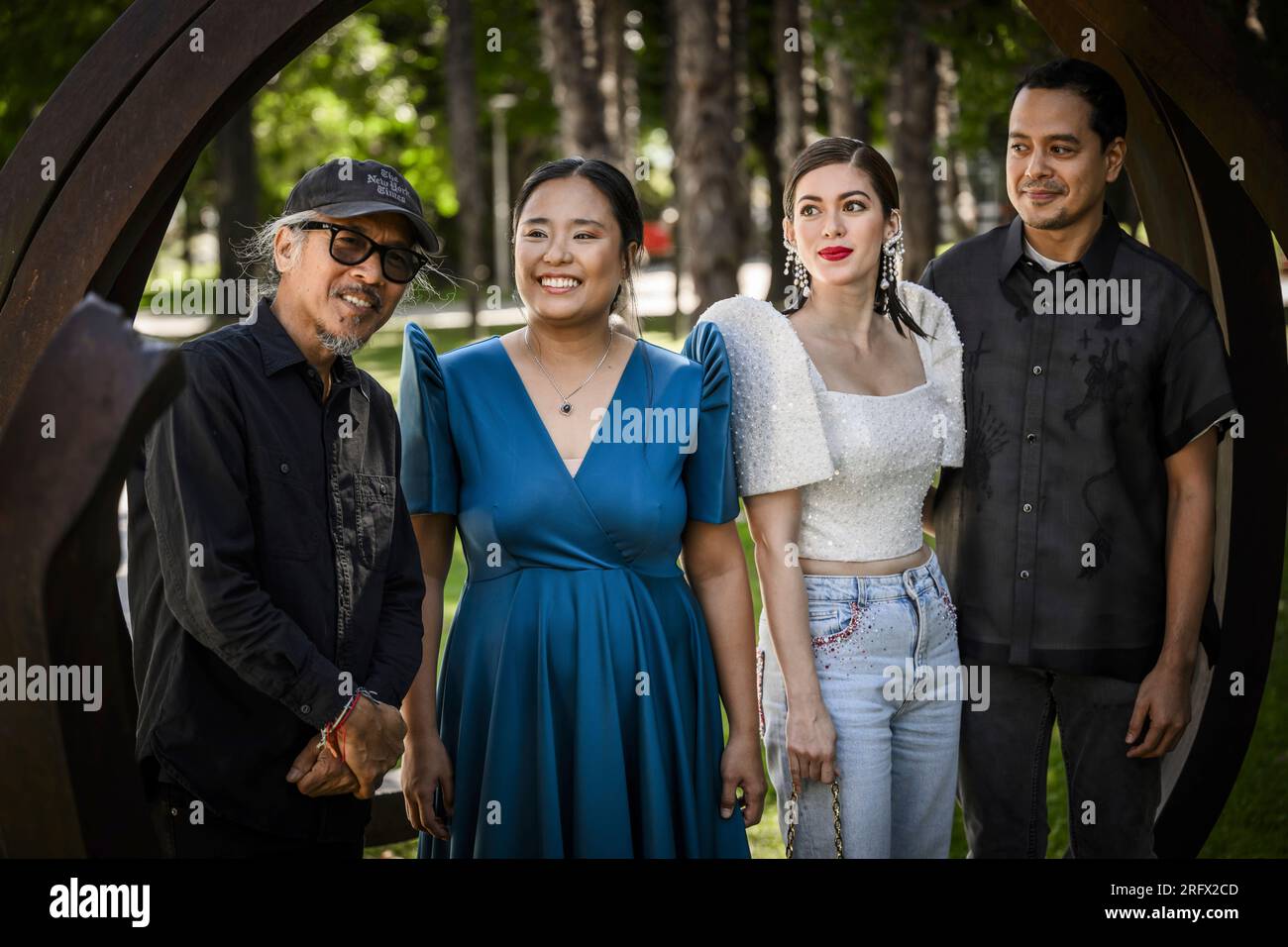 From left, director Lav Diaz, actors Hazel Orencio, Shaina Magdayao and ...