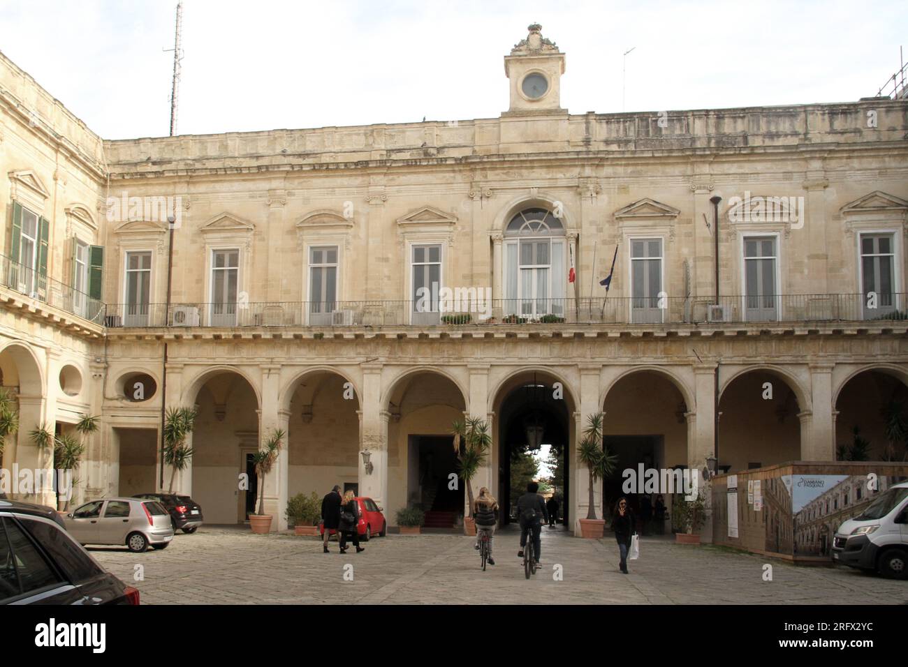 Lecce, Italy. The courtyard of the XVI century Palazzo dei Celestini ...