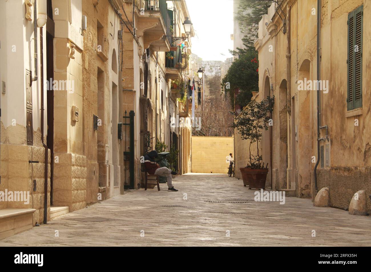 Lecce, Italy. Alleyway in a residential area of the historical center ...