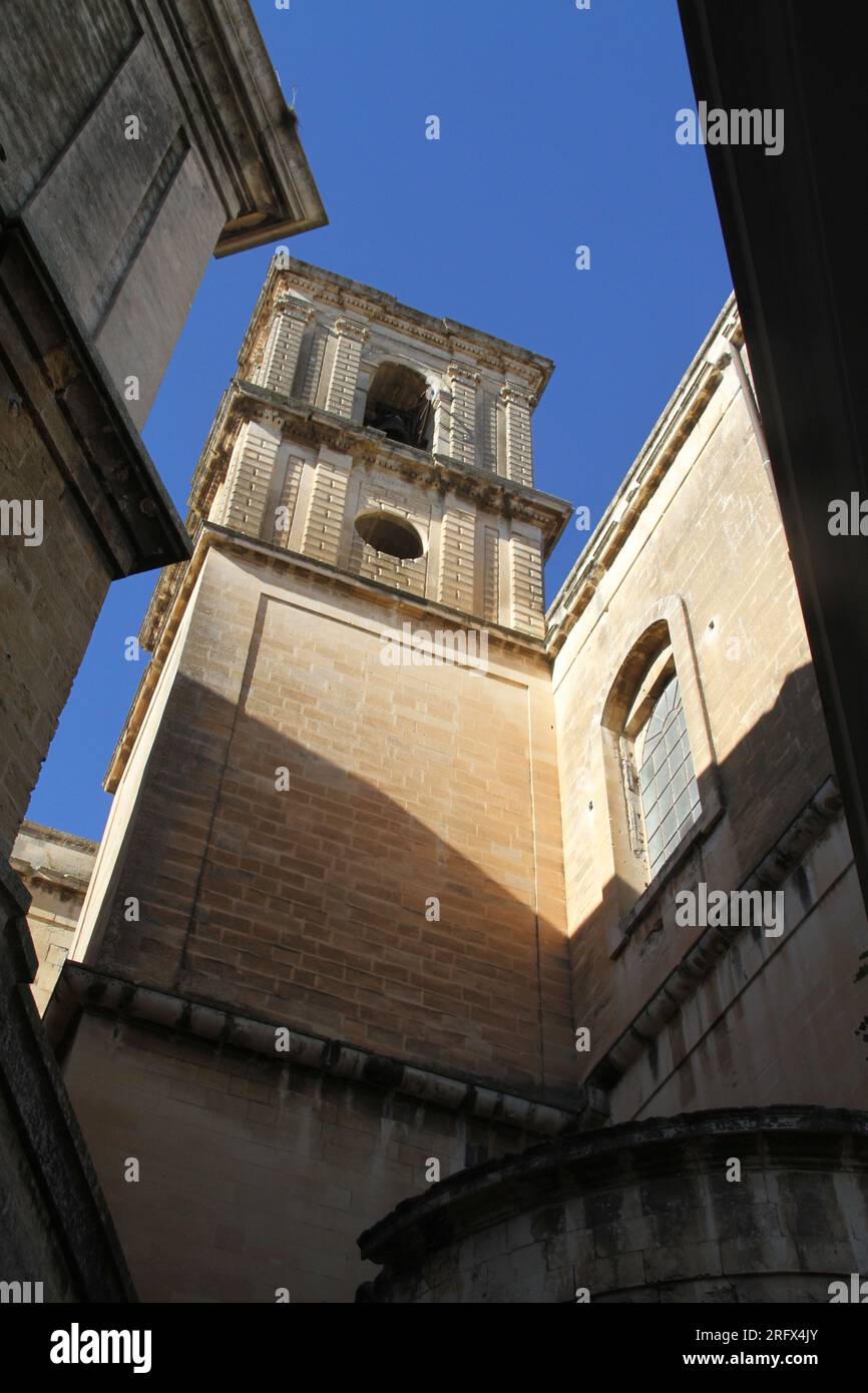 Lecce, Italy. The bell tower of the 18th century Basilica di S ...