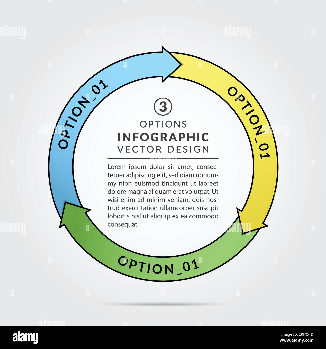 Circular Connected Infographic Charts With 3 Options Circle