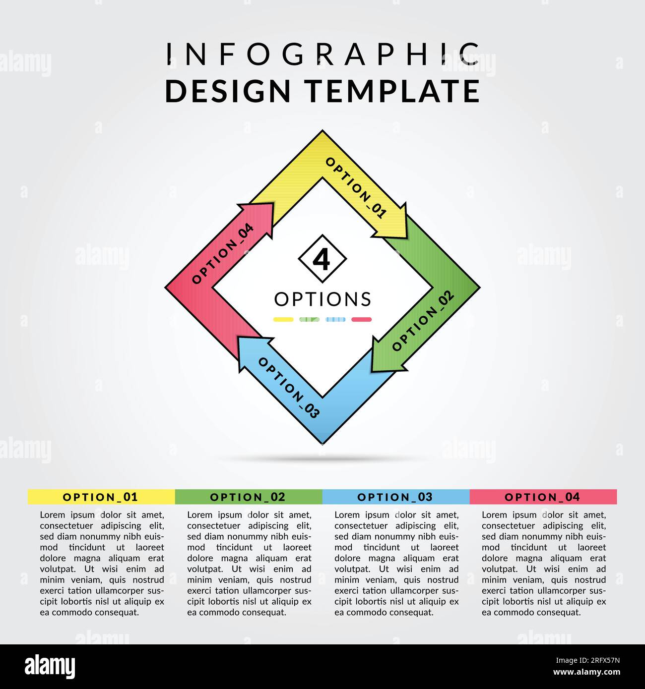 4 options infographic vector design with colorful concept for marketing ...