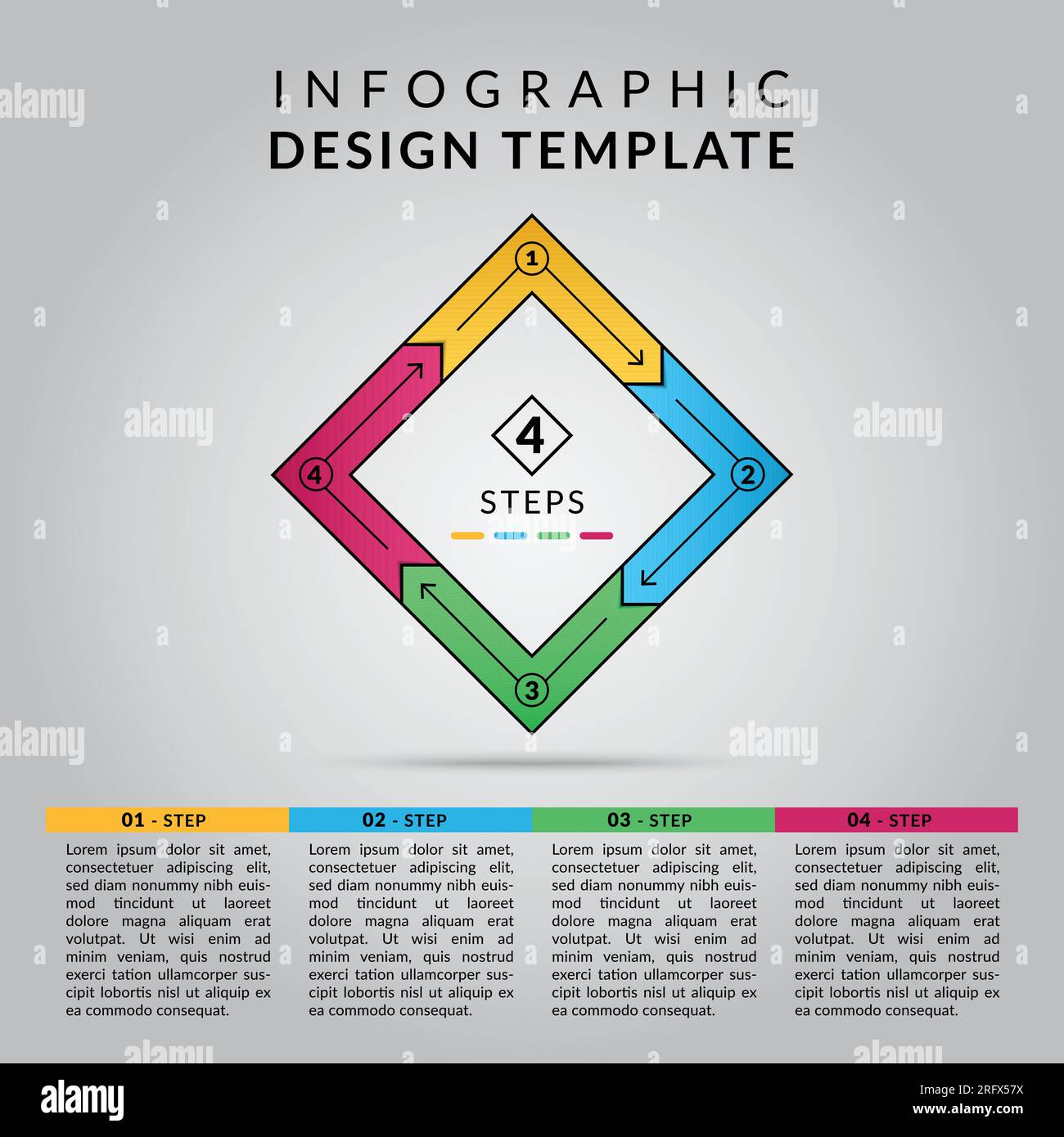 4 steps info graphic design template. Modern infographic template. 4 ...