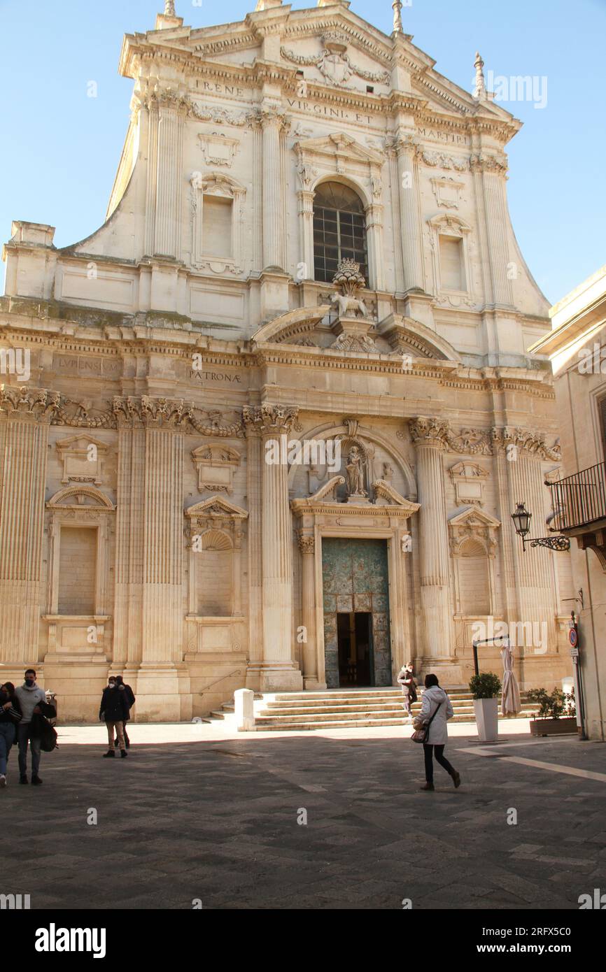 Lecce, Italy. View of the 16th century Church of Saint Irene Stock ...