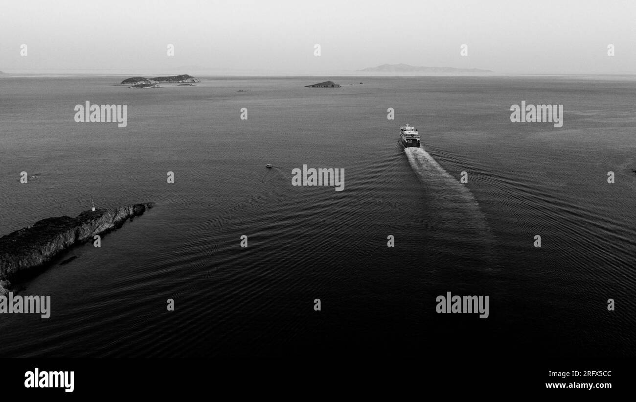 Andros island greece view Black and White Stock Photos & Images - Alamy