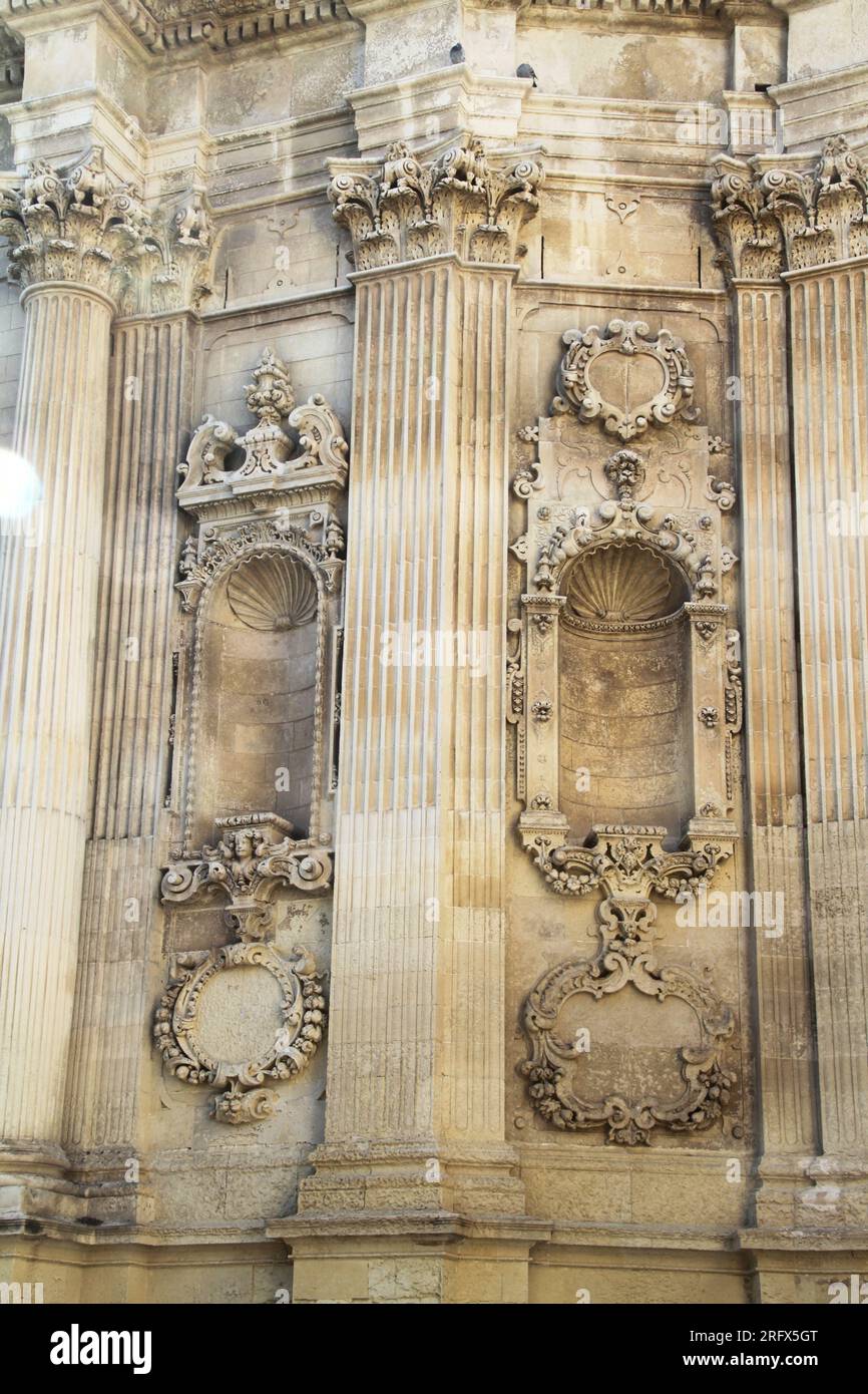 Lecce, Italy. Architectural details on the exterior of the medieval-era ...