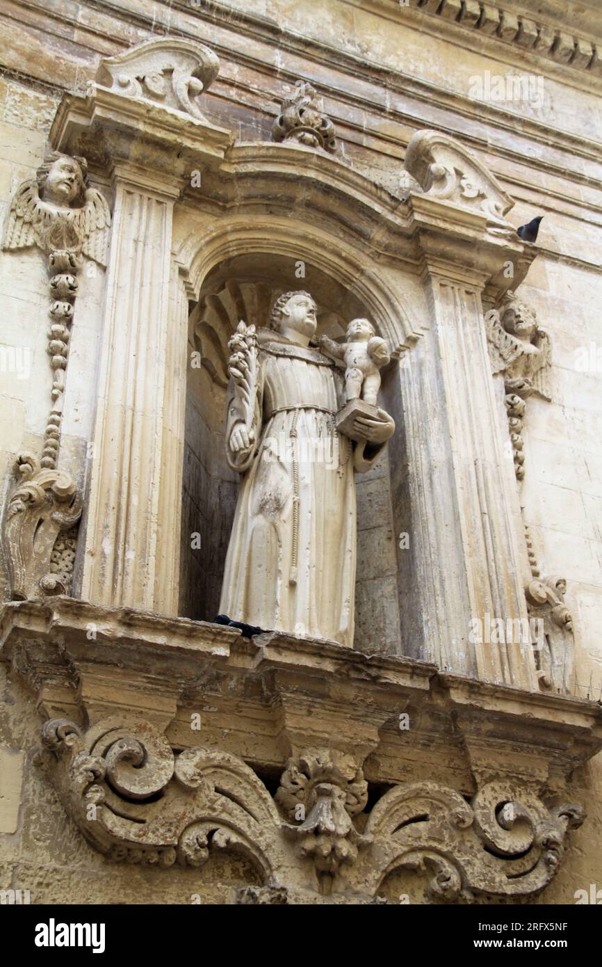 Lecce, Italy. Exterior view of Church of Saint Anthony of the Square ...