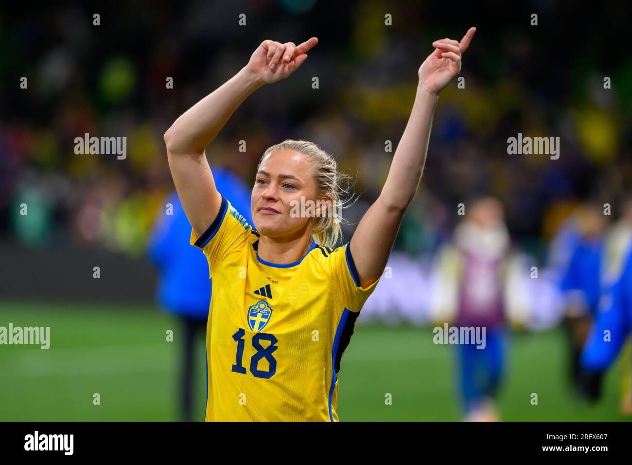 Melbourne, Australia. 06th Aug, 2023. Sweden celebrating the win after ...