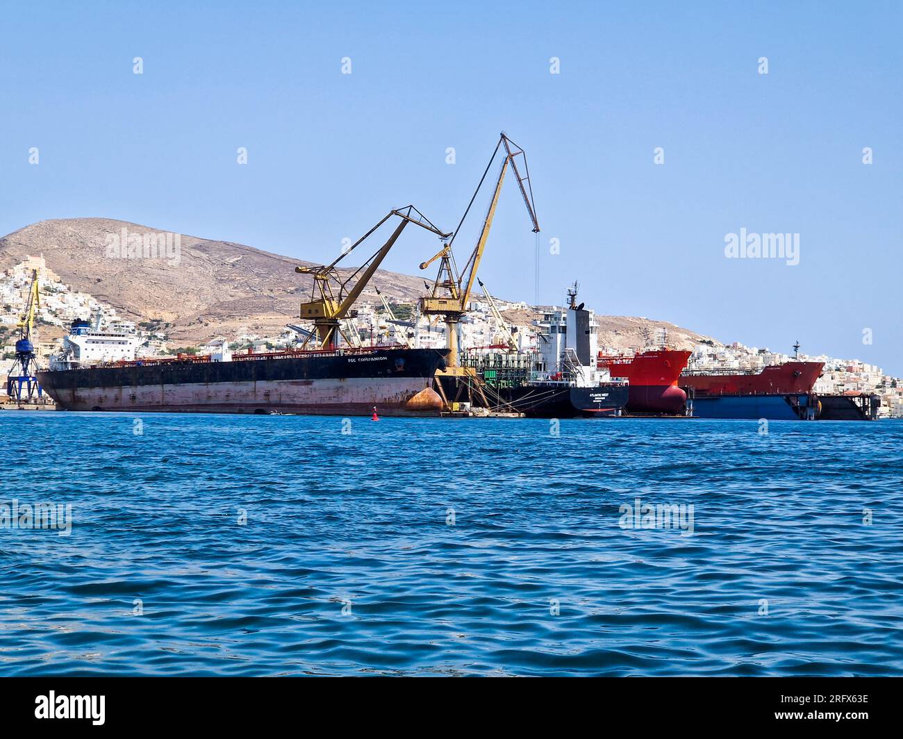 ONEX Syros shipyard, Ermopouli, Syros island, Greece, Southern Europe ...