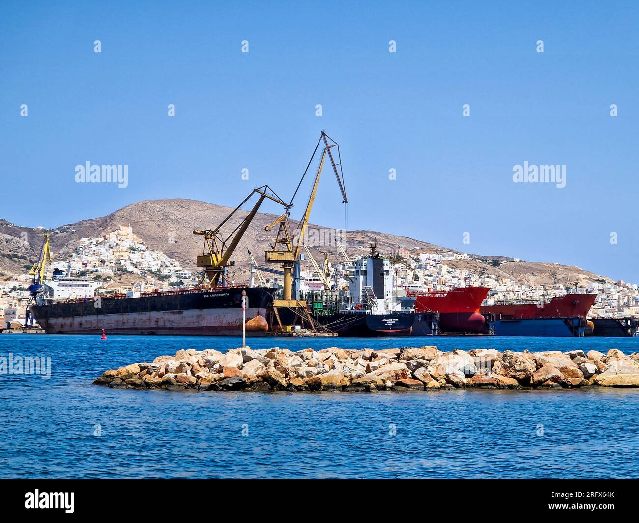 ONEX Syros shipyard, Ermopouli, Syros island, Greece, Southern Europe ...