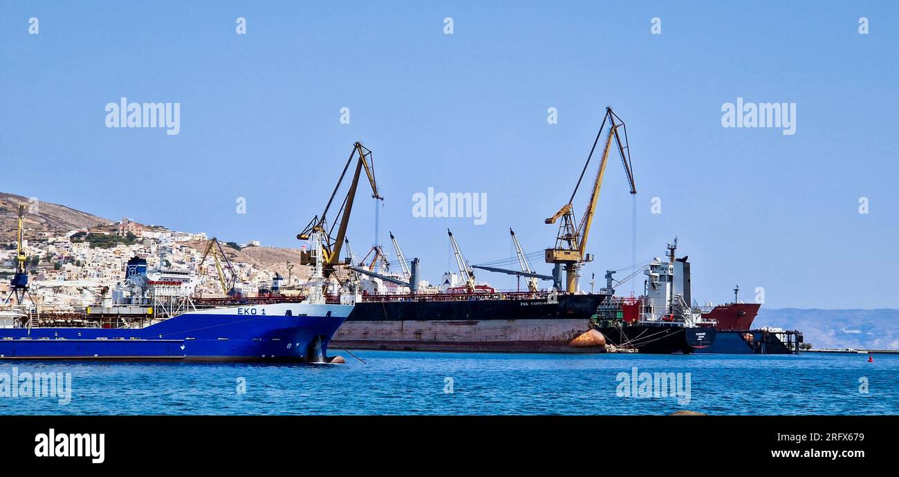 ONEX Syros shipyard, Ermopouli, Syros island, Greece, Southern Europe ...