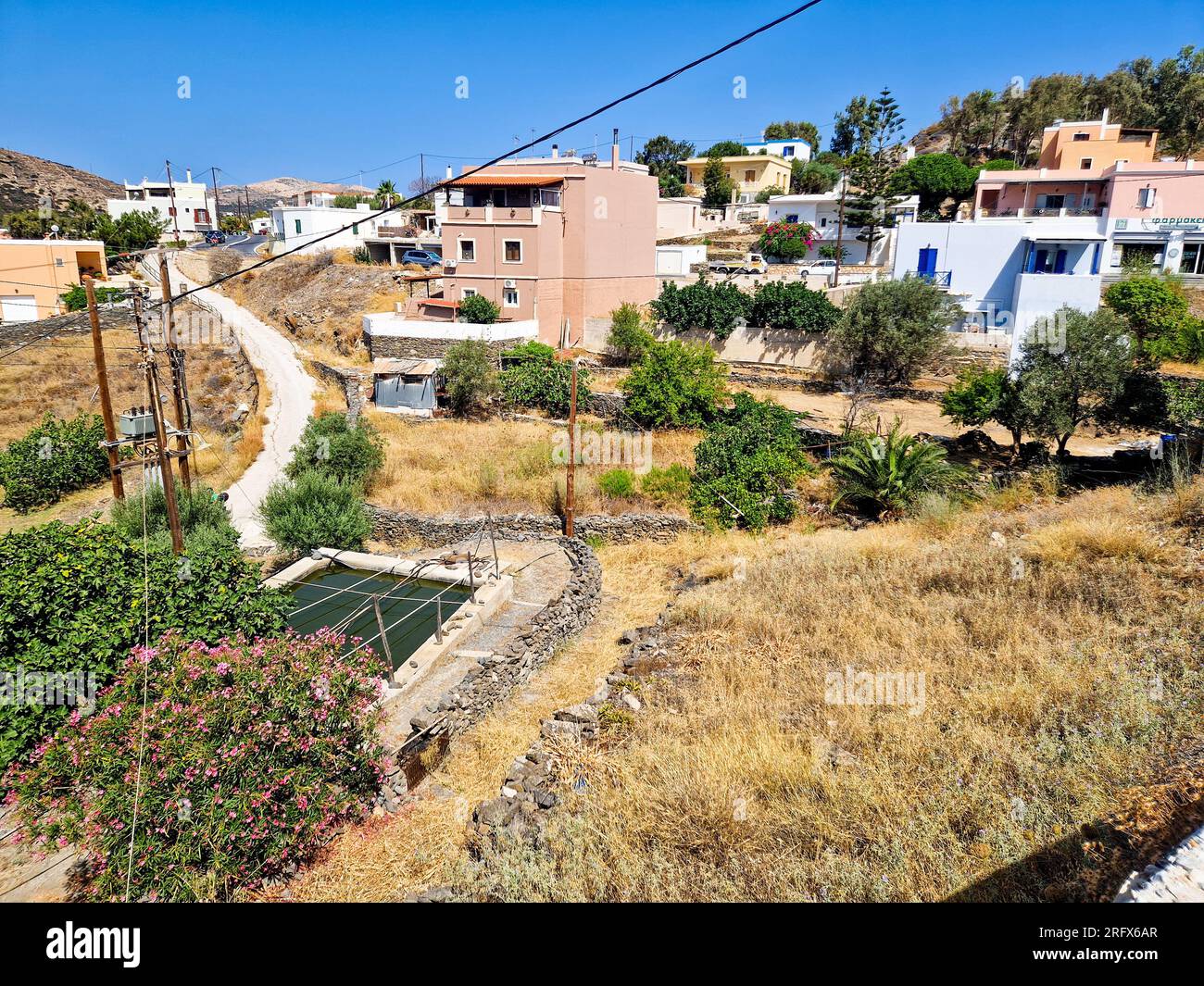 Agricultural zone, Ermopouli, Syros Island, Greece, Southern Europe ...