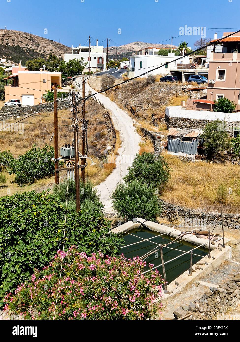 Agricultural zone, Ermopouli, Syros Island, Greece, Southern Europe ...