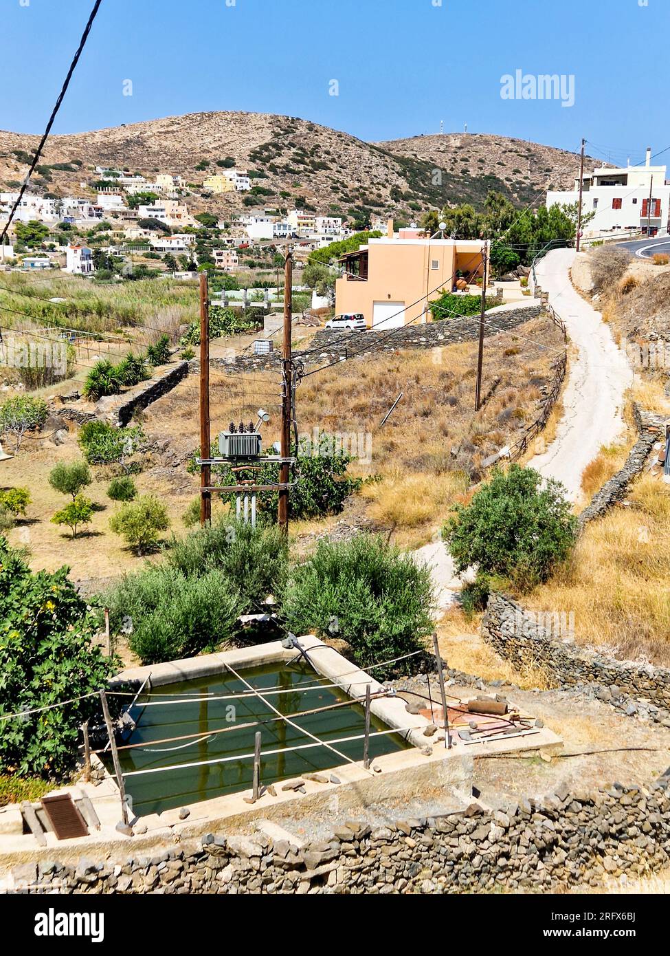 Agricultural zone, Ermopouli, Syros Island, Greece, Southern Europe ...