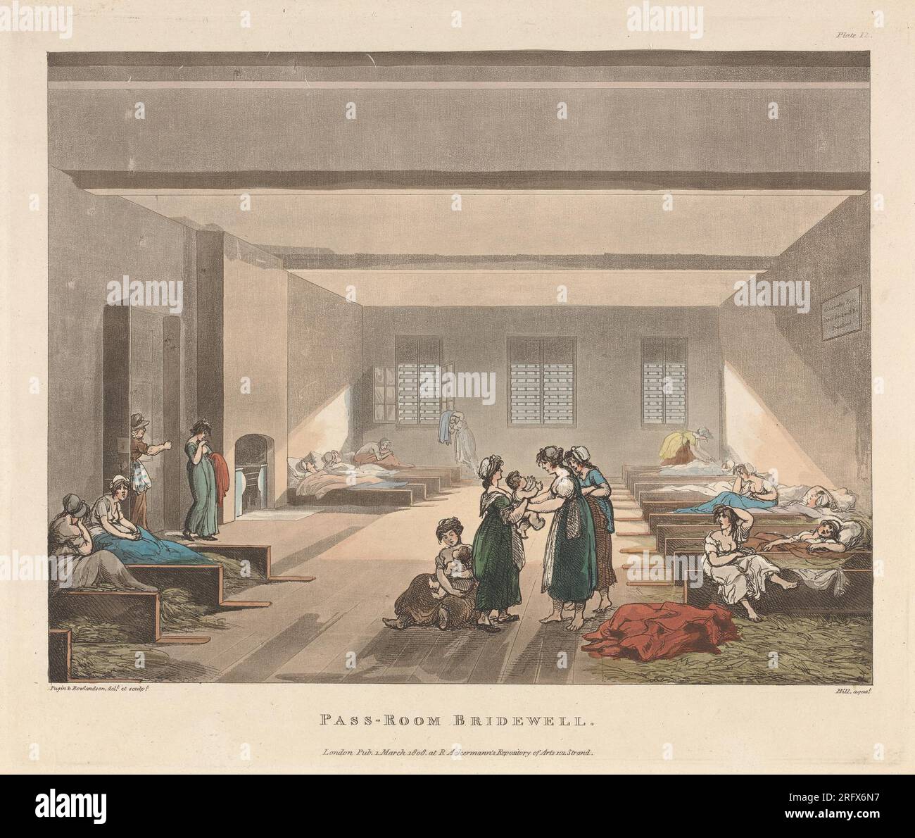 Pass-Room Bridewell 1808 by Thomas Rowlandson Stock Photo - Alamy