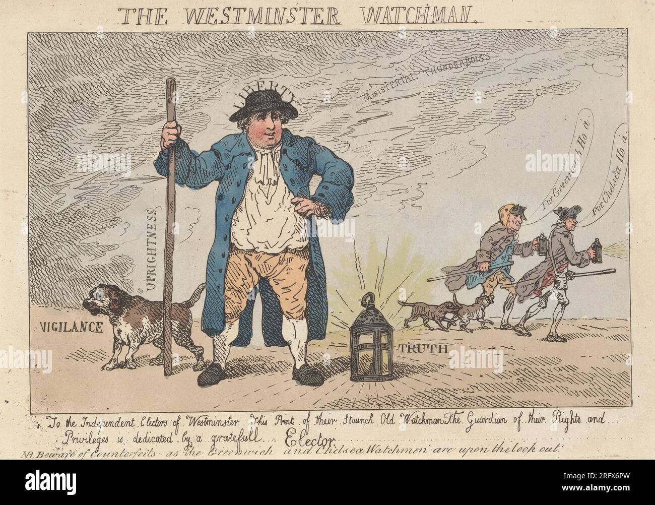 The Westminster Watchman 1784 by Thomas Rowlandson Stock Photo - Alamy