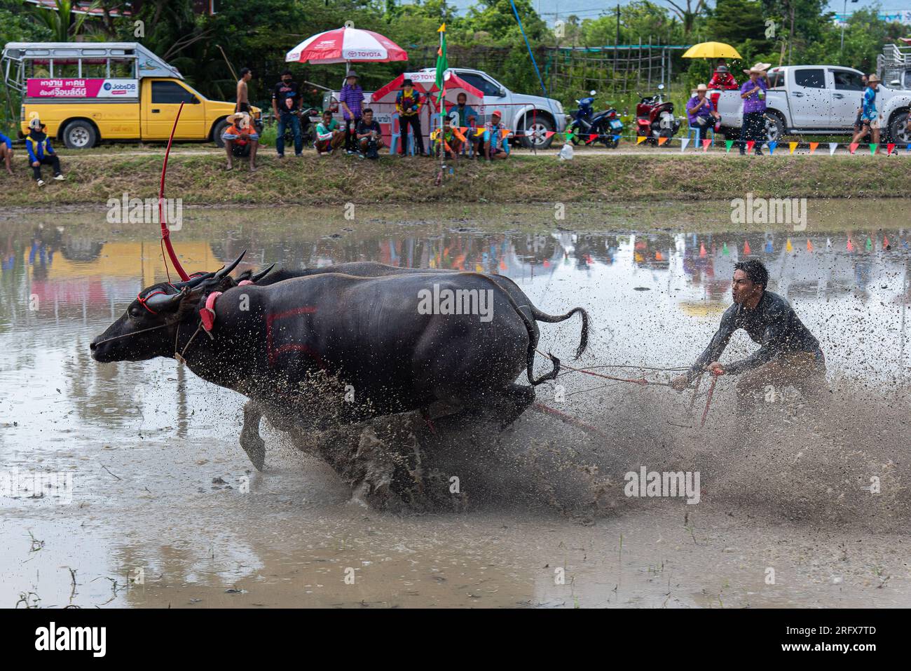 Chonburi, Thailand. 06th Aug, 2023. A jockey seen competes during the ...