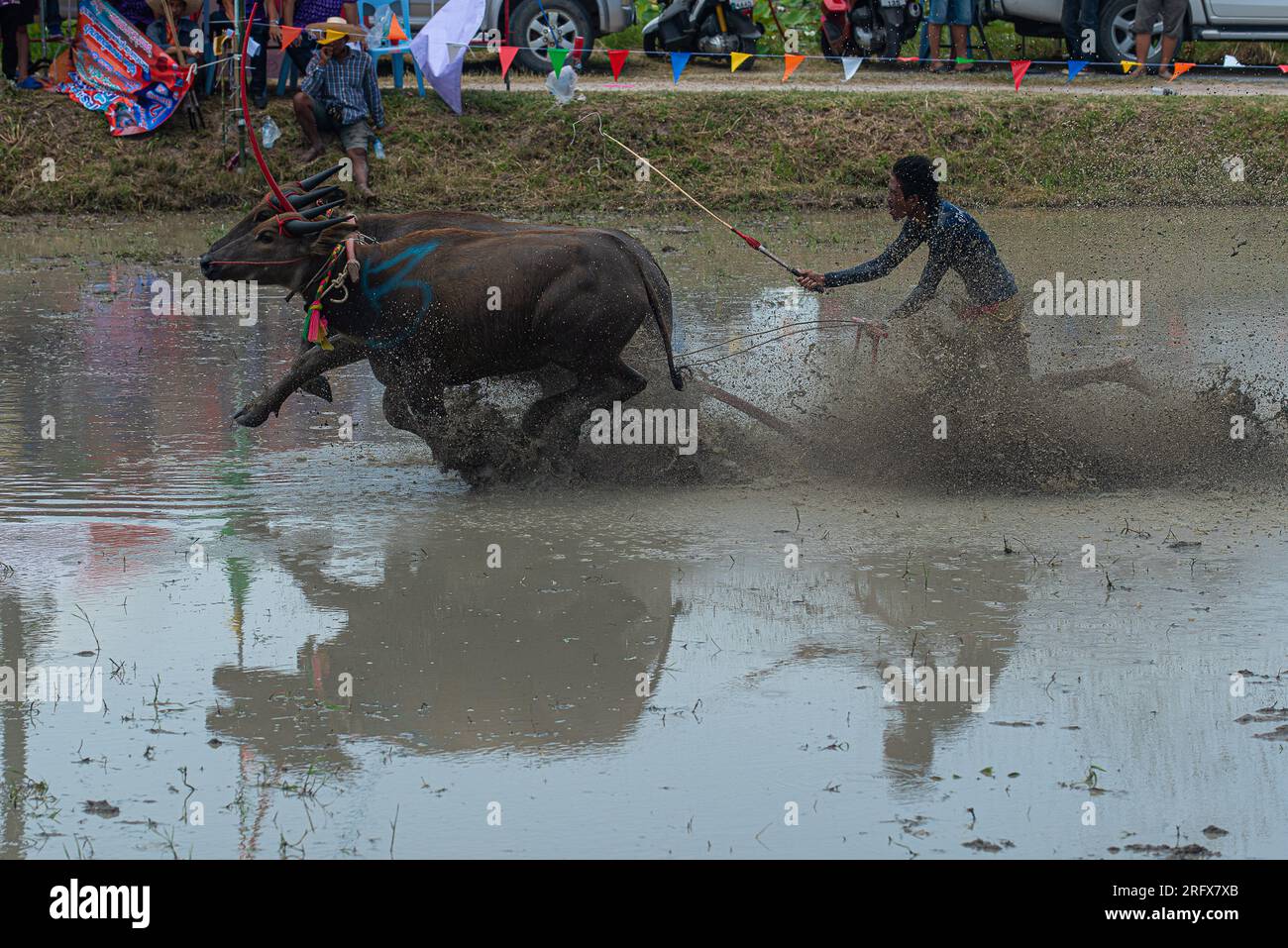 Chonburi, Thailand. 06th Aug, 2023. A jockey seen competes during the ...