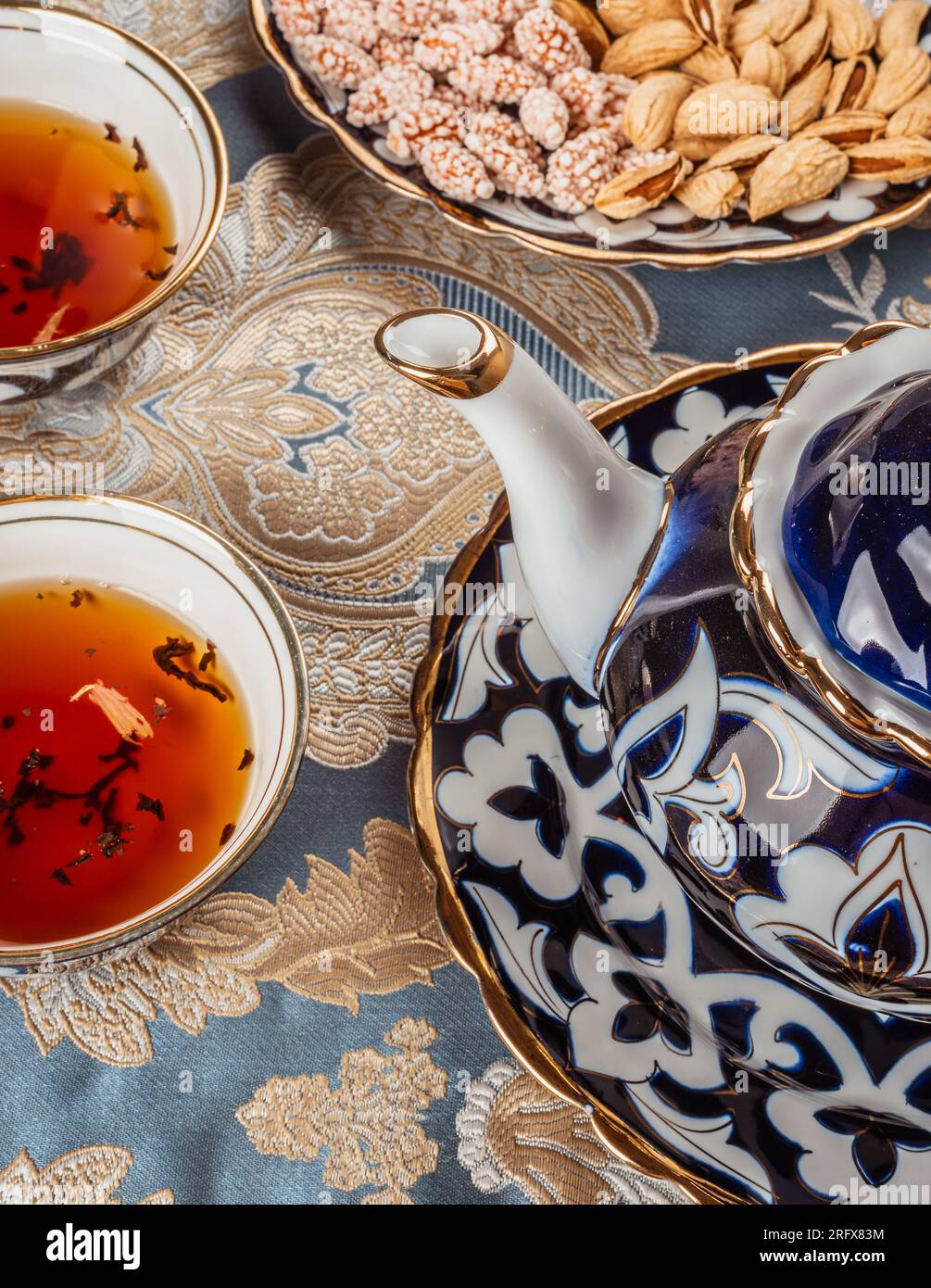 traditional uzbek tea with nuts Stock Photo - Alamy