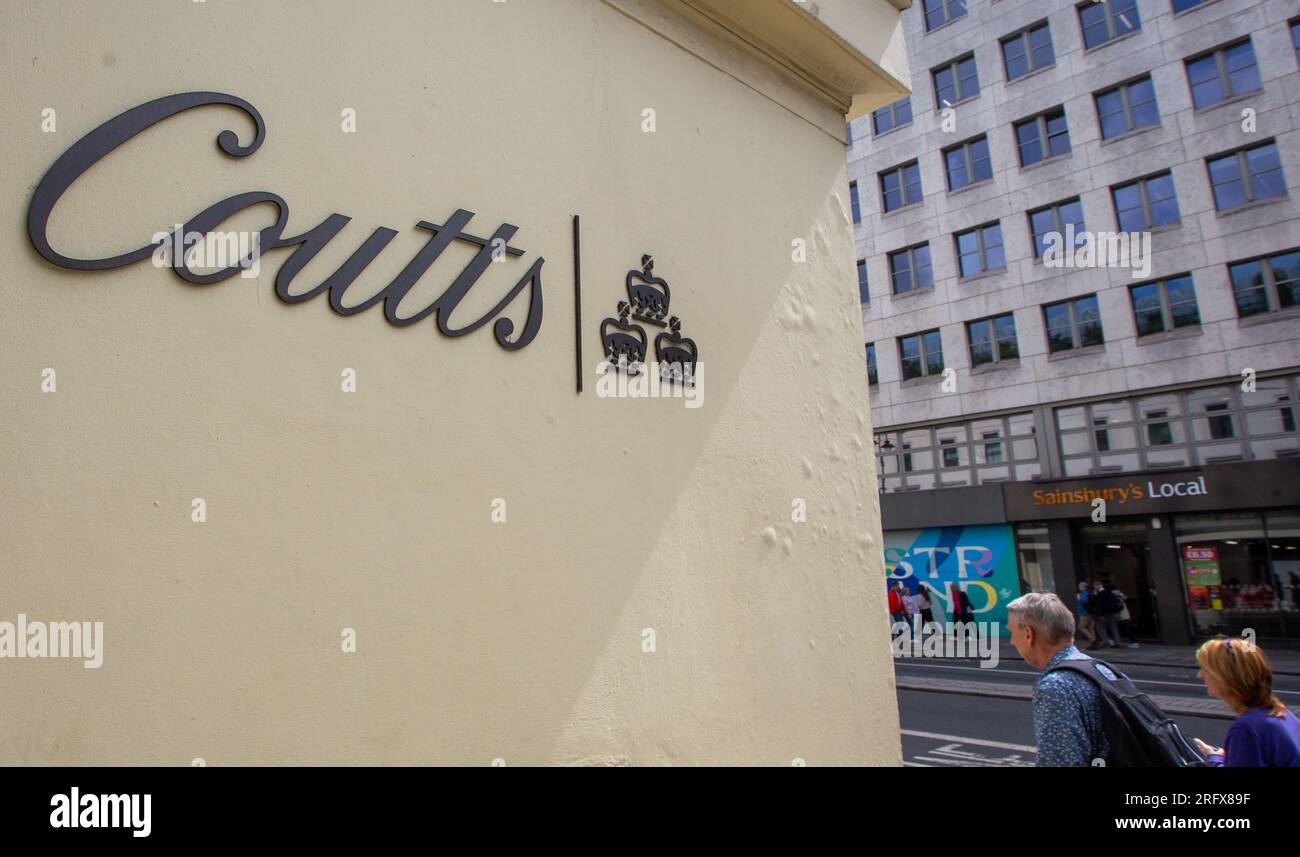 London, England, UK. 6th Aug, 2023. Coutts office on Strand in central ...