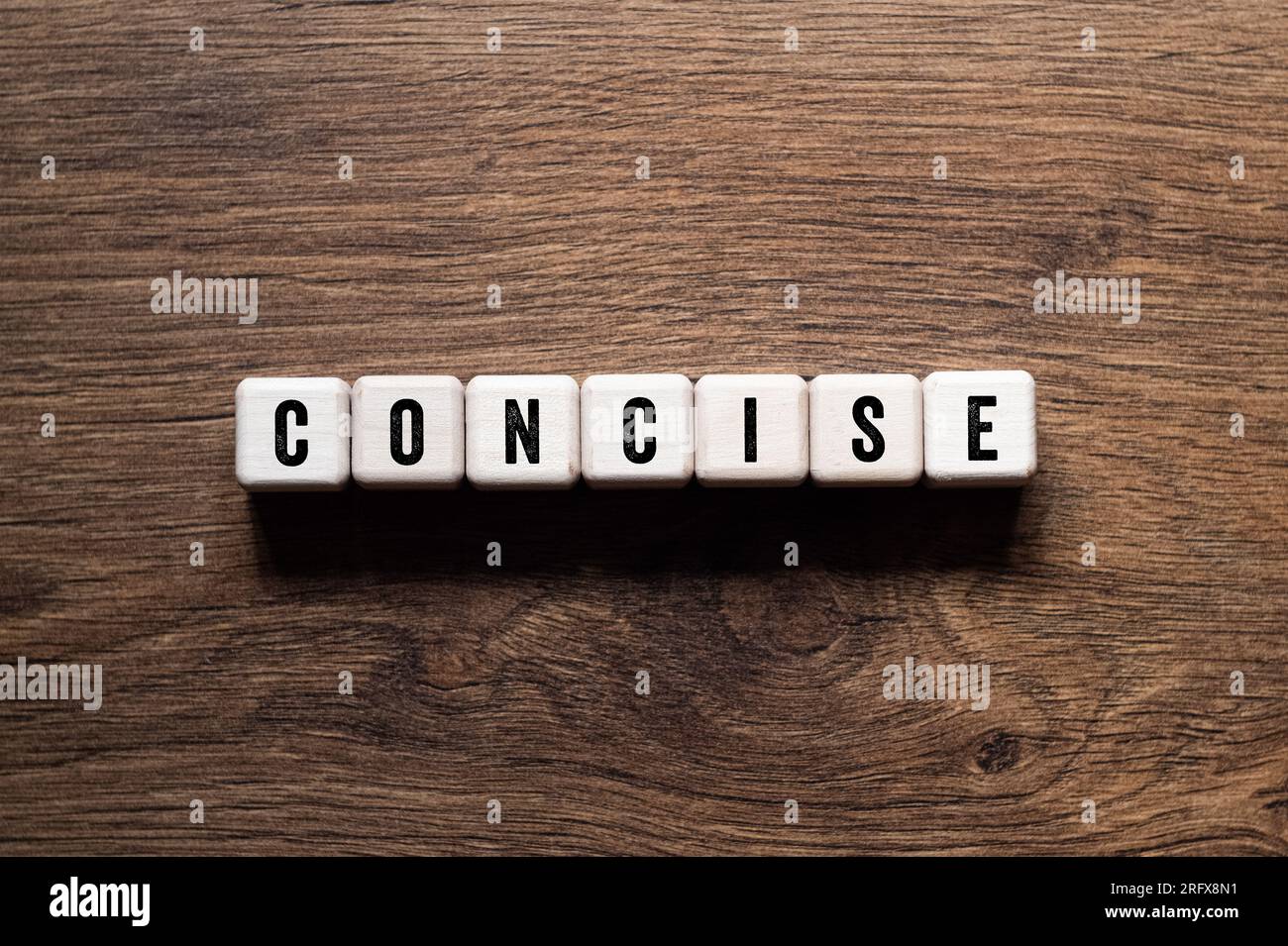 Concise - word concept on building blocks, text, letters Stock Photo ...