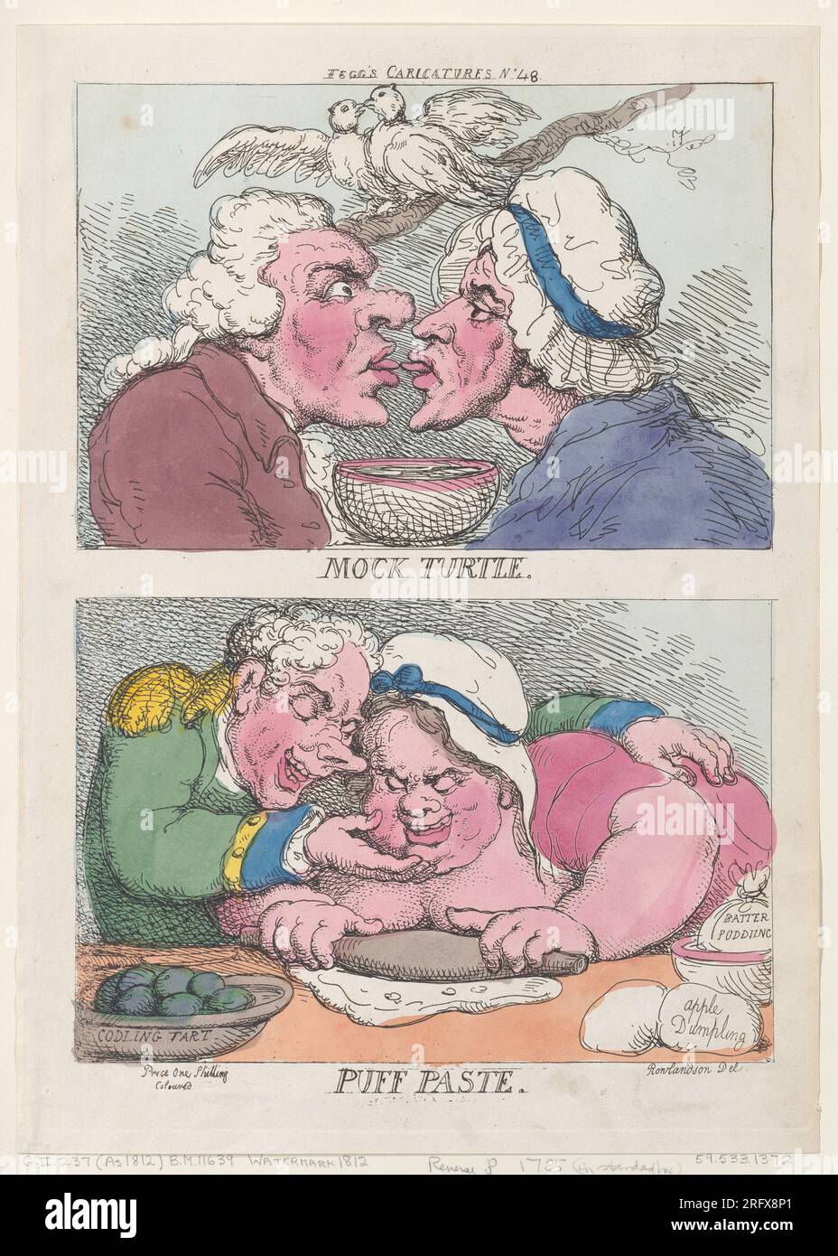 Mock Turtle; Puff Paste circa 1812 by Thomas Rowlandson Stock Photo - Alamy