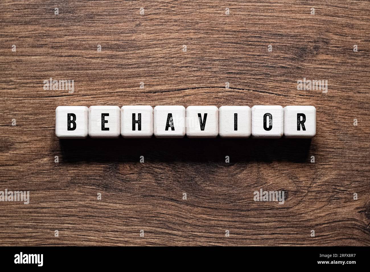 Behavior - word concept on building blocks, text, letters Stock Photo ...