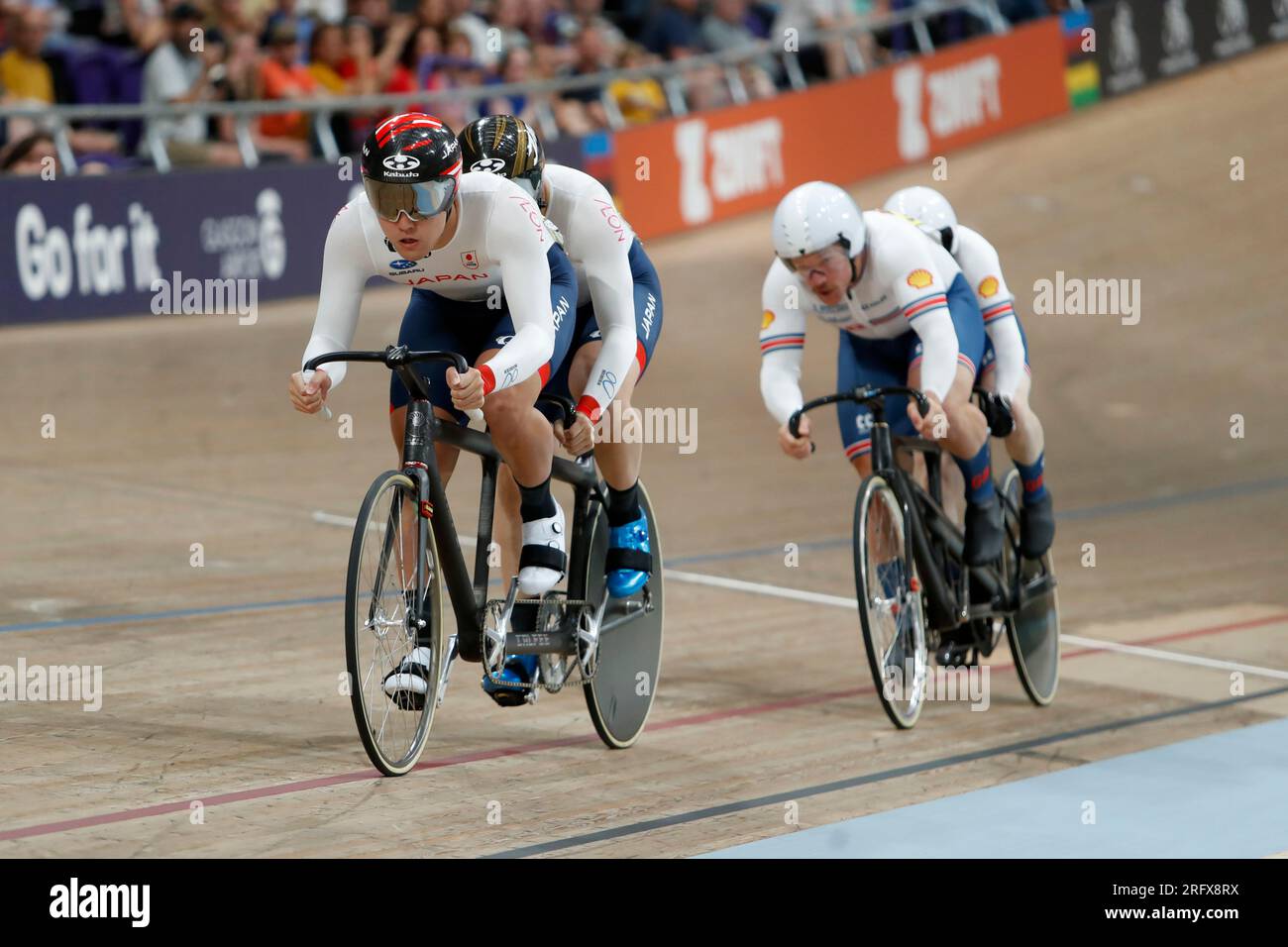 Japan's Japan's Kiaki Miura and Kazuhei Kimura chased by Great Britain ...