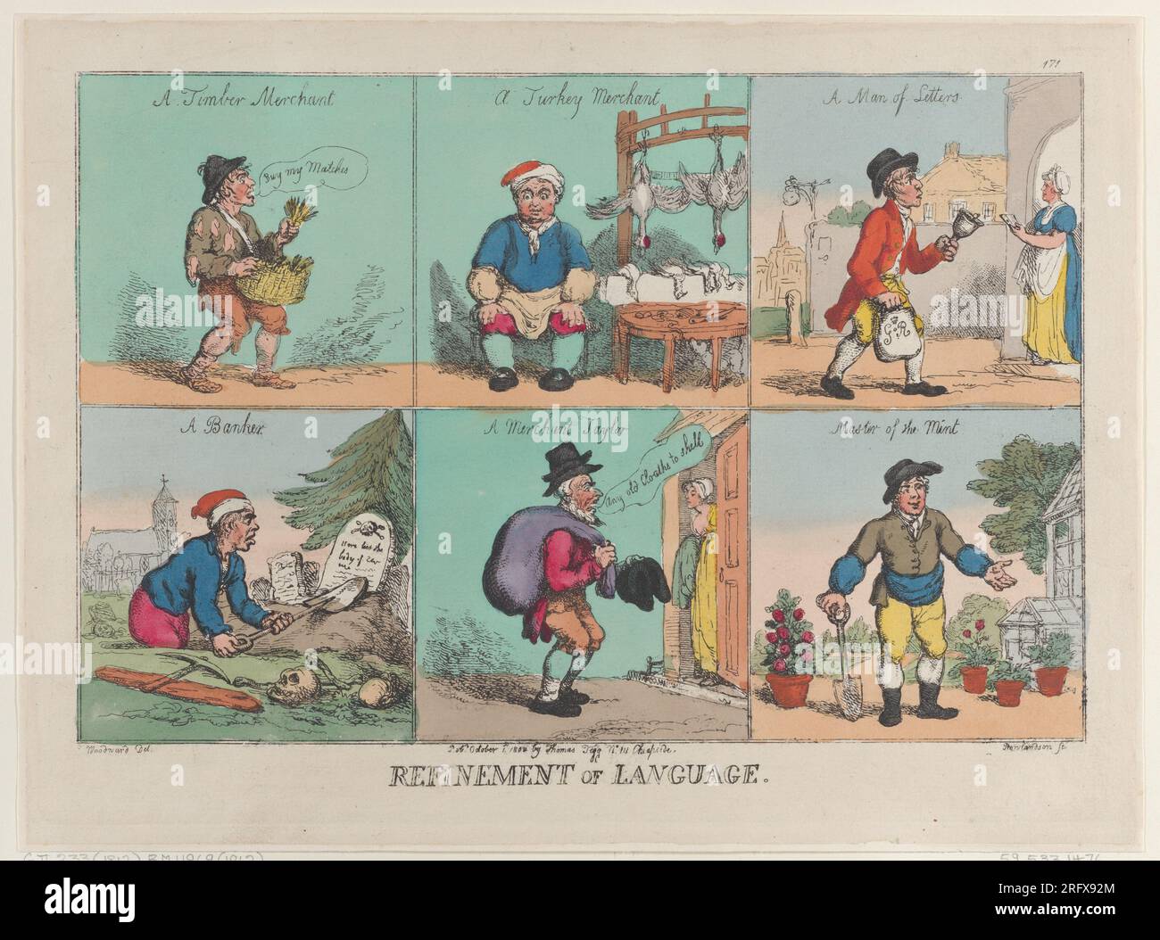 Refinement of Language 1 October 1802 by Thomas Rowlandson Stock Photo ...