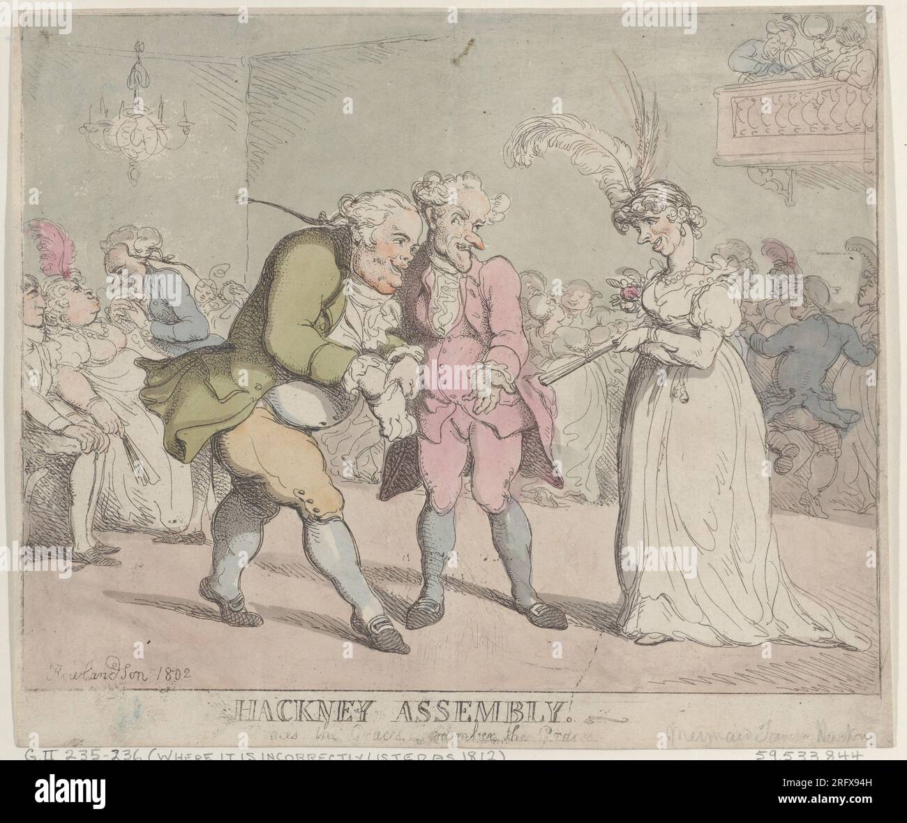 Hackney Assembly 1802 by Thomas Rowlandson Stock Photo - Alamy