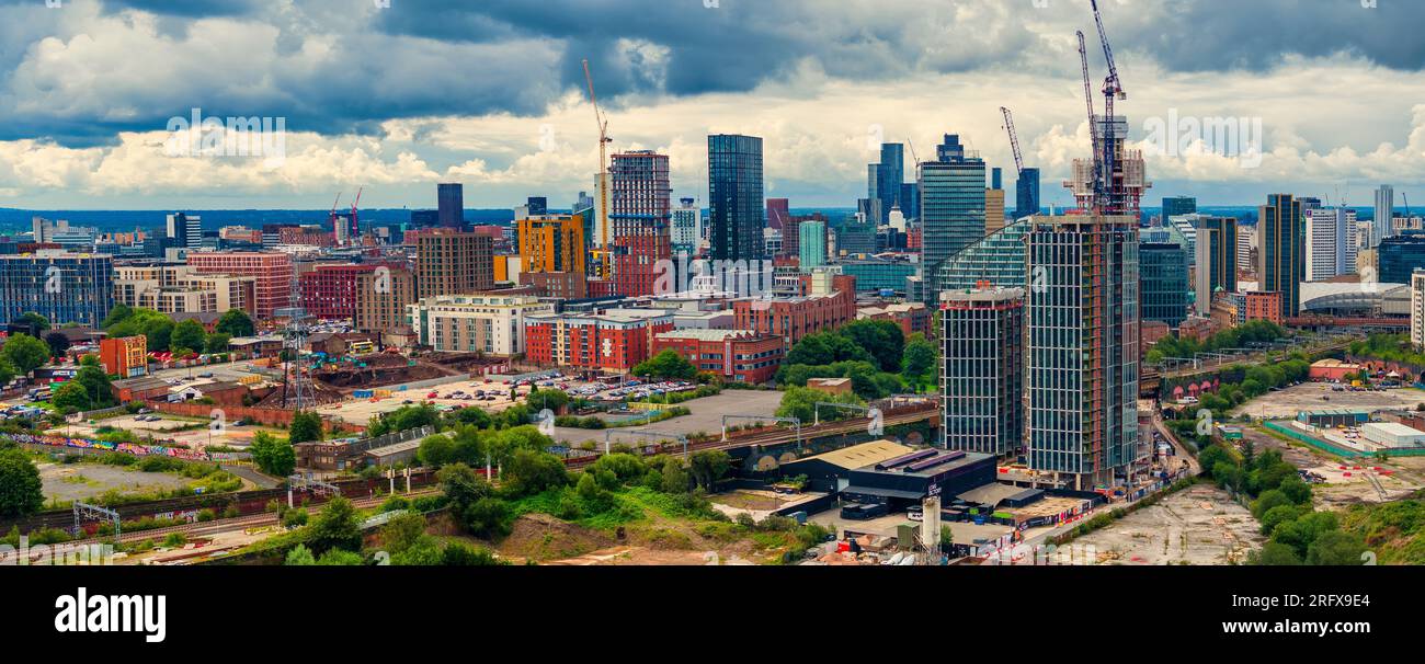 Manchester Cityscape as seen from Victoria Riverside Stock Photo - Alamy