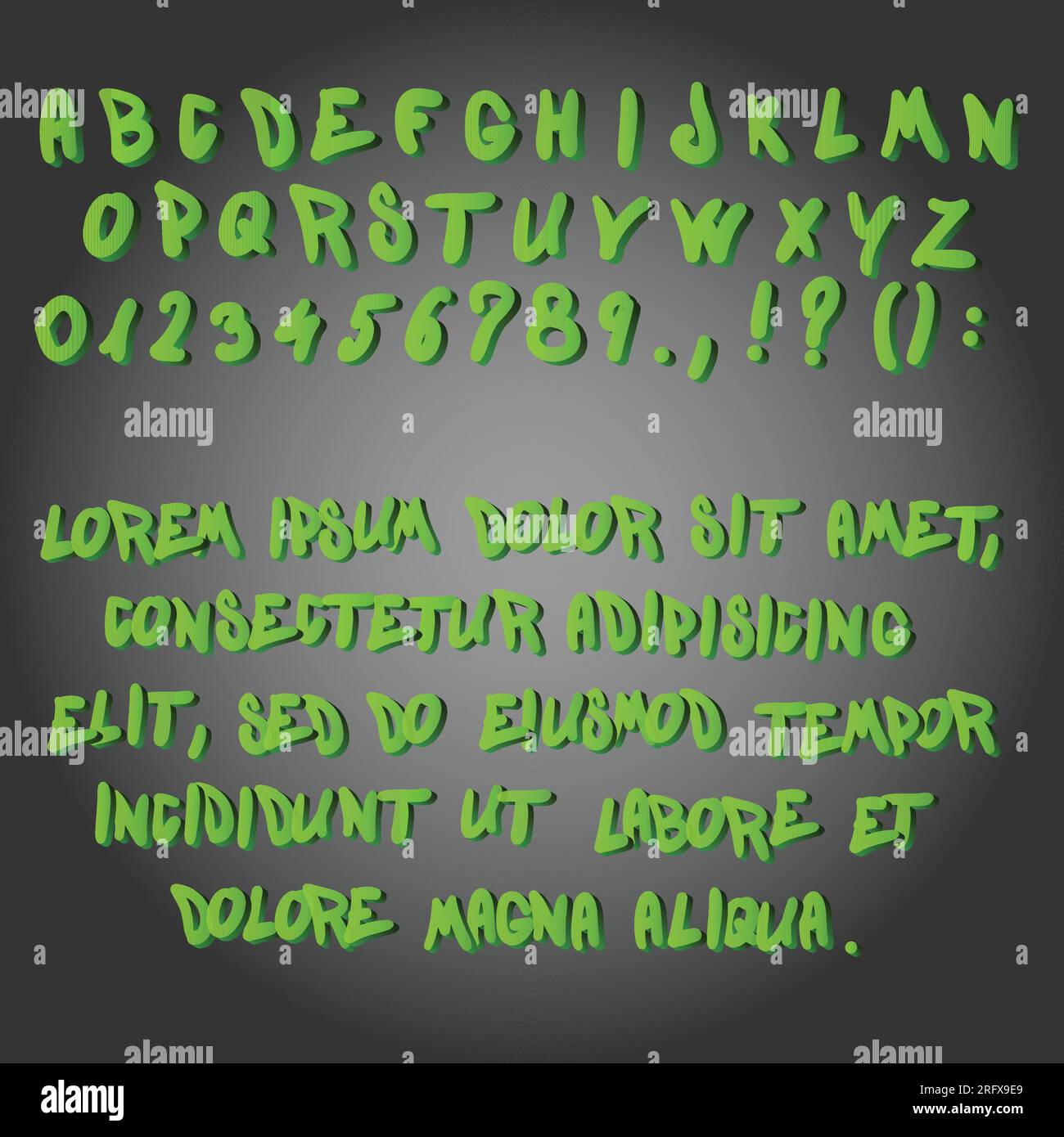 Green Font Set Full Alphabet Stock Vector Image & Art - Alamy