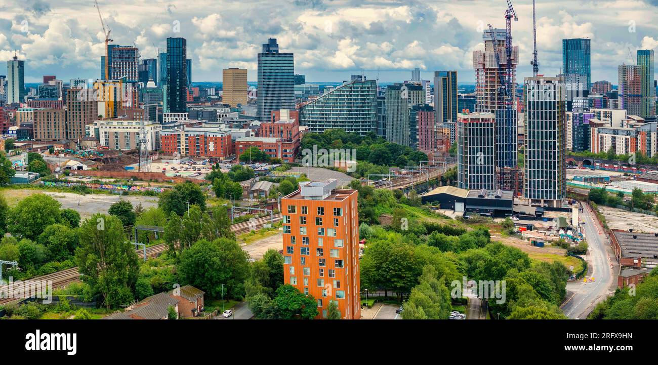 Manchester Cityscape as seen from Victoria Riverside Stock Photo - Alamy