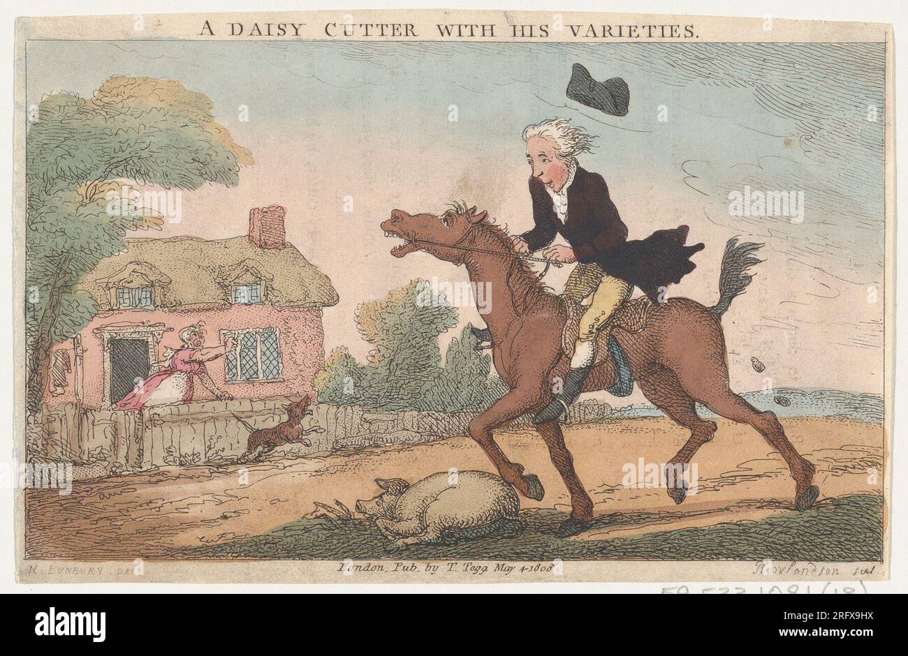 A Daisy Cutter with His Varieties 1808 by Thomas Rowlandson Stock Photo ...