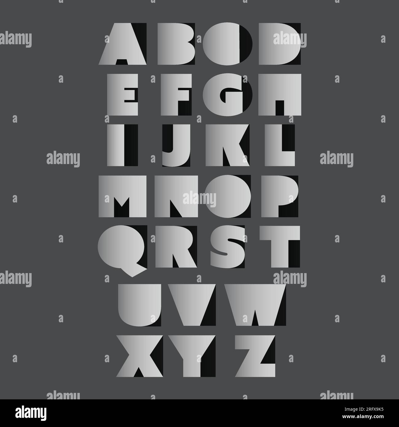 Paper Cut Alphabet Set Minimal Letters Design Stock Vector Image & Art ...