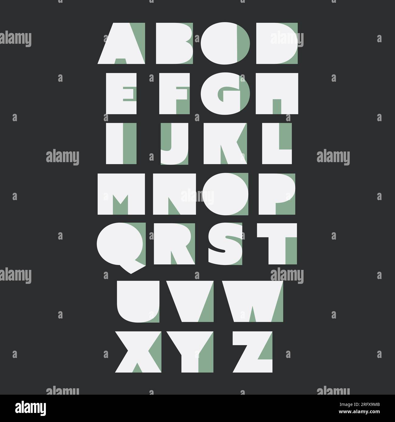 Paper Cut Alphabet Set Minimal Letters Design Stock Vector Image & Art ...