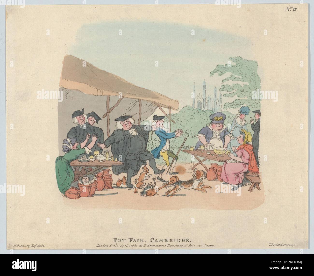 Pot Fair Cambridge 1803 by Thomas Rowlandson Stock Photo - Alamy