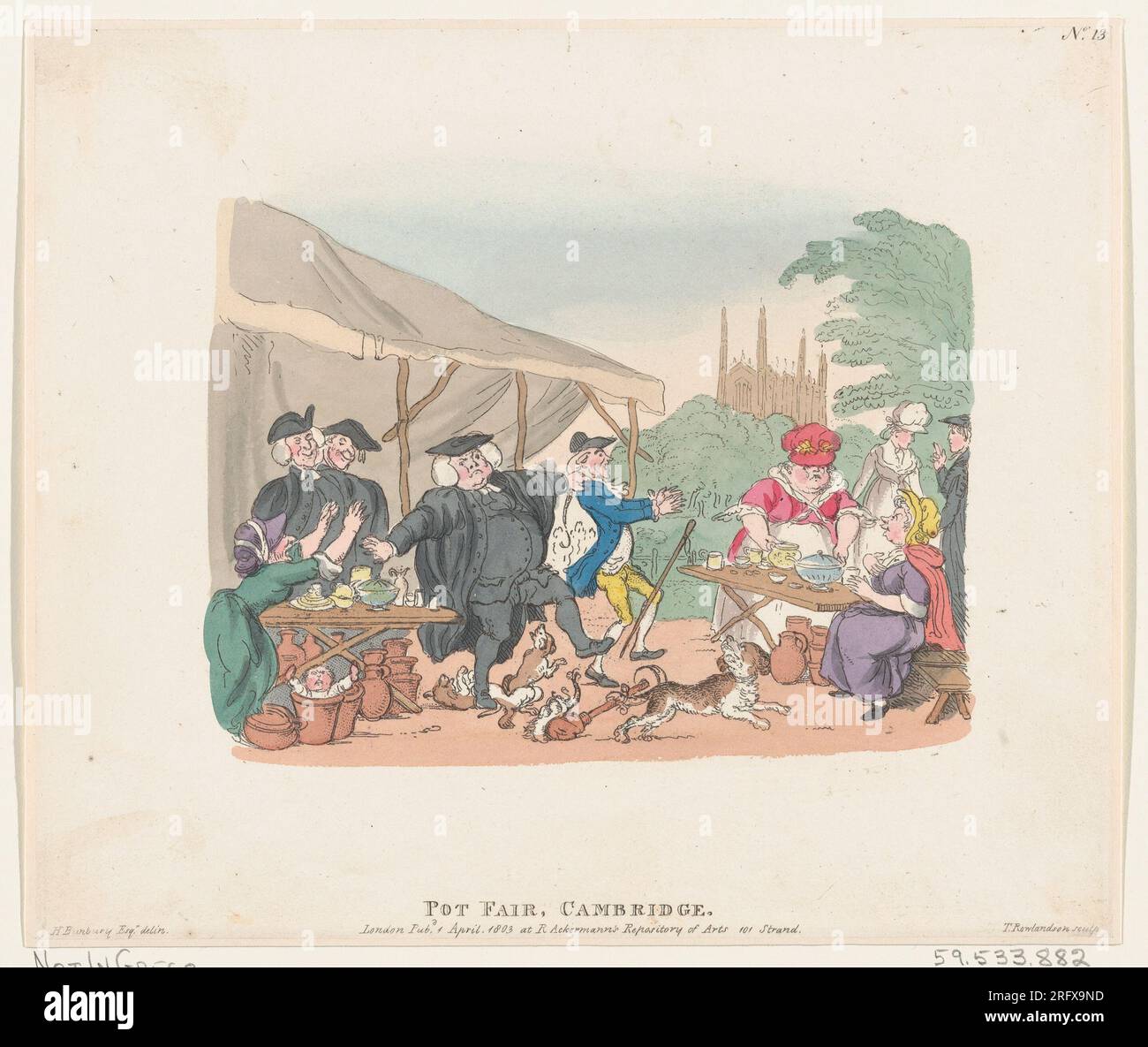 Pot Fair Cambridge 1803 by Thomas Rowlandson Stock Photo - Alamy
