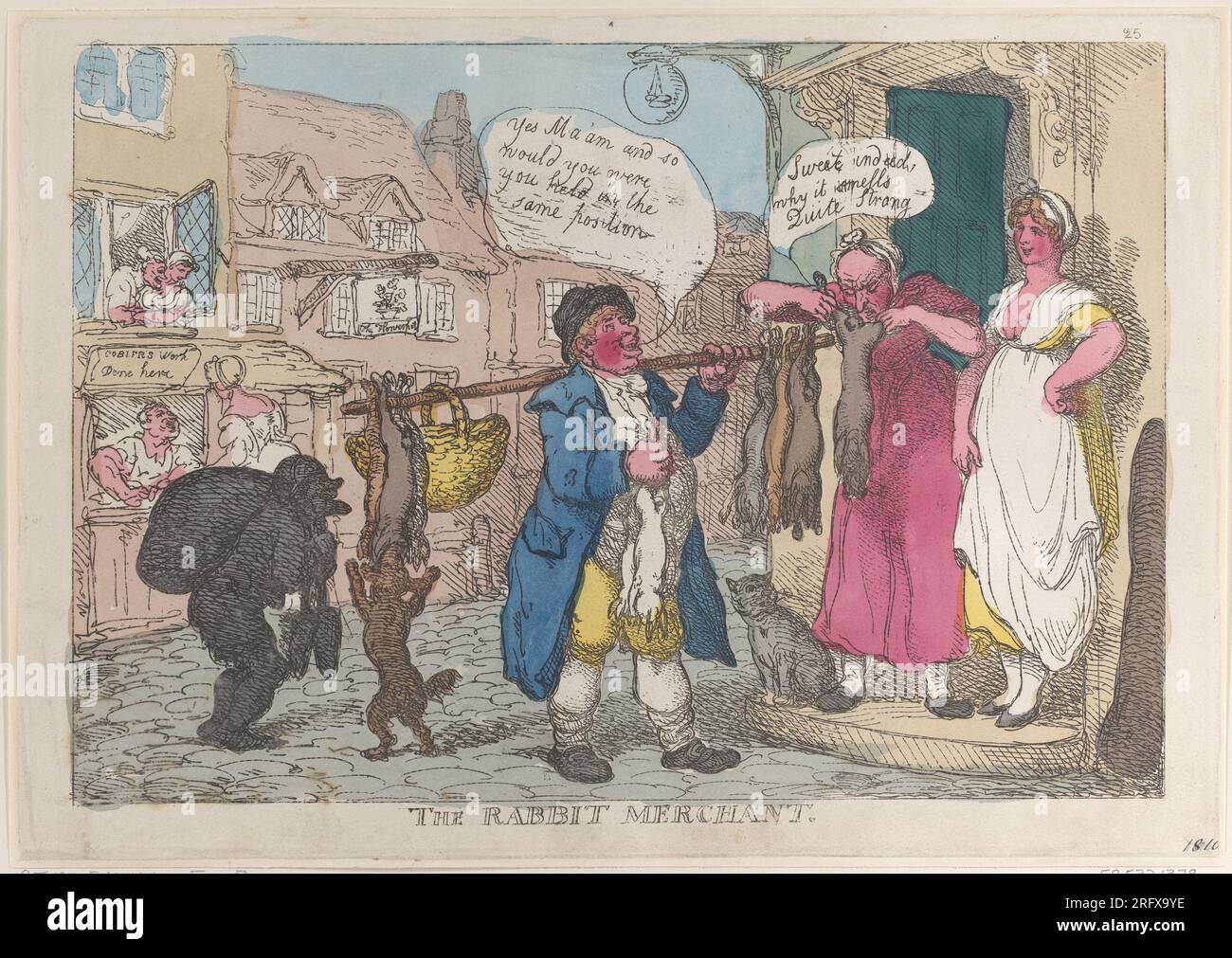 The Rabbit Merchant circa 1810 by Thomas Rowlandson Stock Photo - Alamy