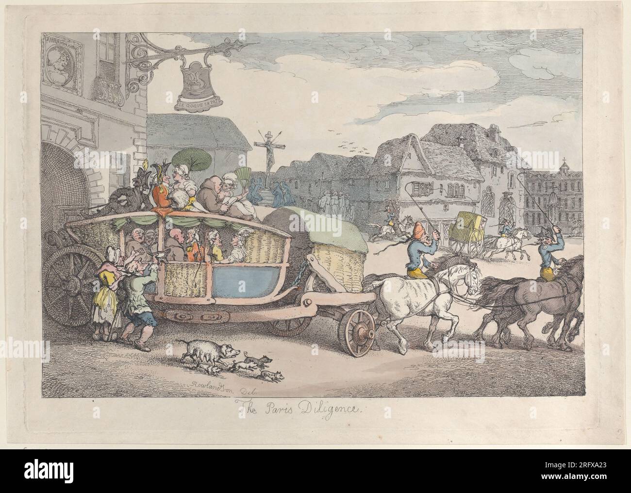 Paris Diligence circa 1810 by Thomas Rowlandson Stock Photo - Alamy