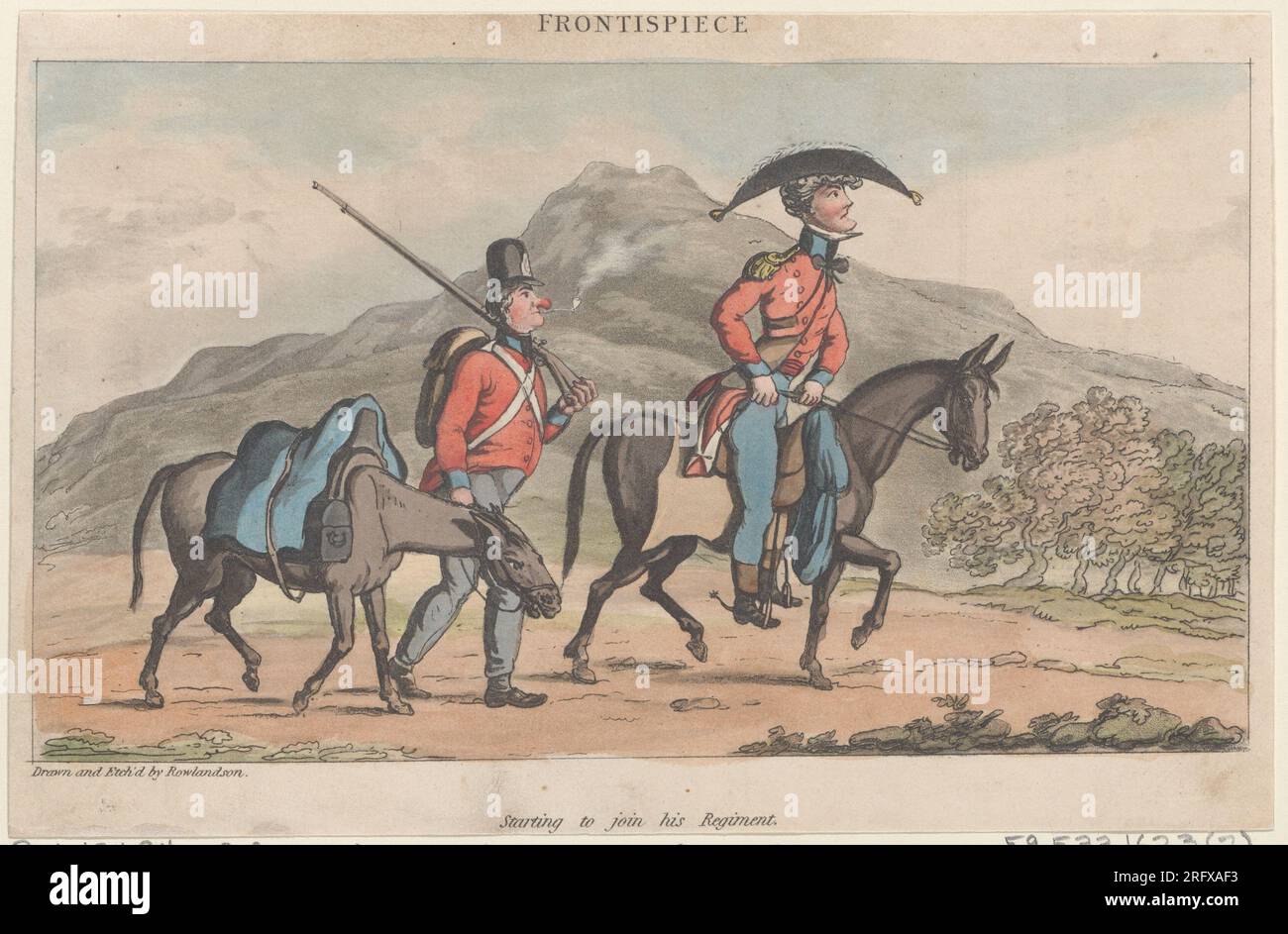 Frontispiece: Starting to join his regiment, from "The Military ...