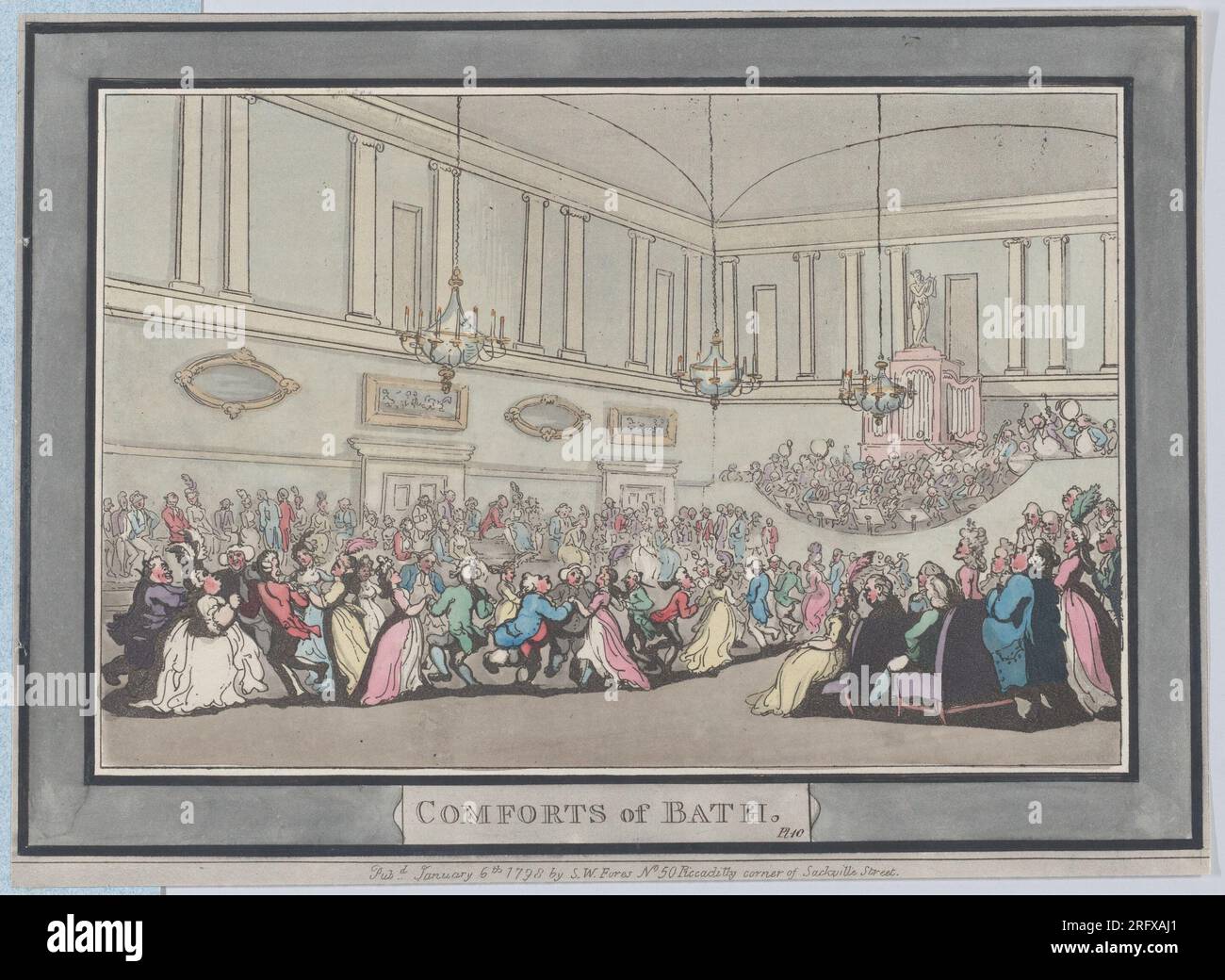 Comforts of Bath, Plate 10 1798 by Thomas Rowlandson Stock Photo - Alamy