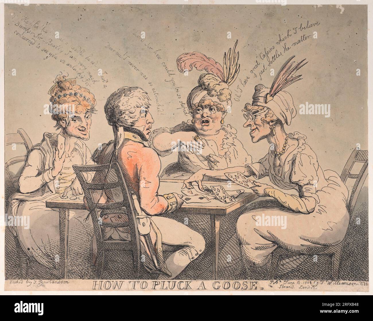 How to Pluck a Goose 10 June 1802 by Thomas Rowlandson Stock Photo - Alamy