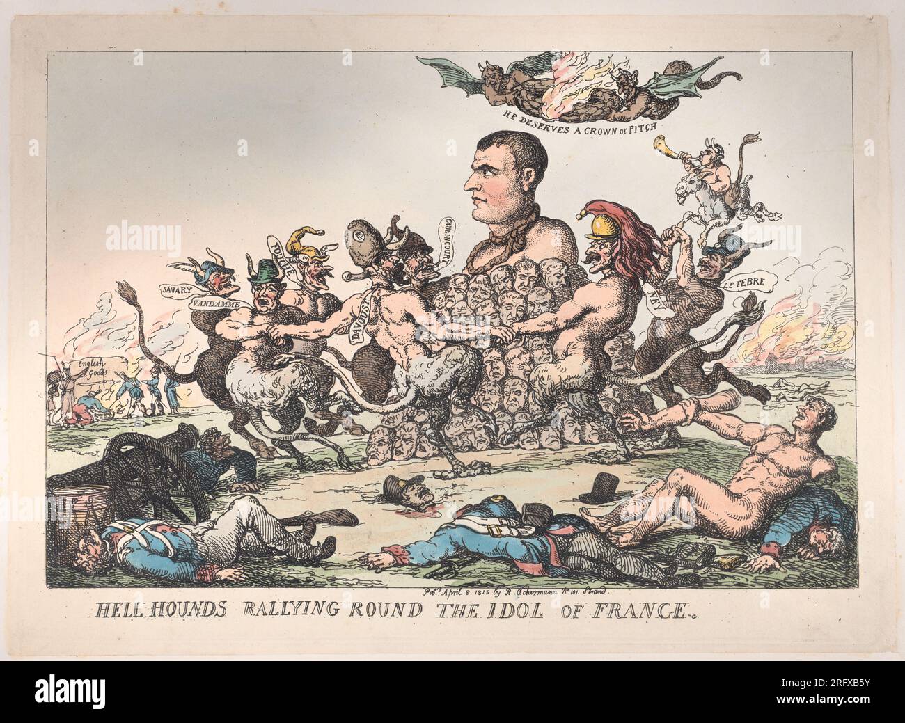 Hell Hounds Rallying Round the Idol of France 8 April 1815 by Thomas ...