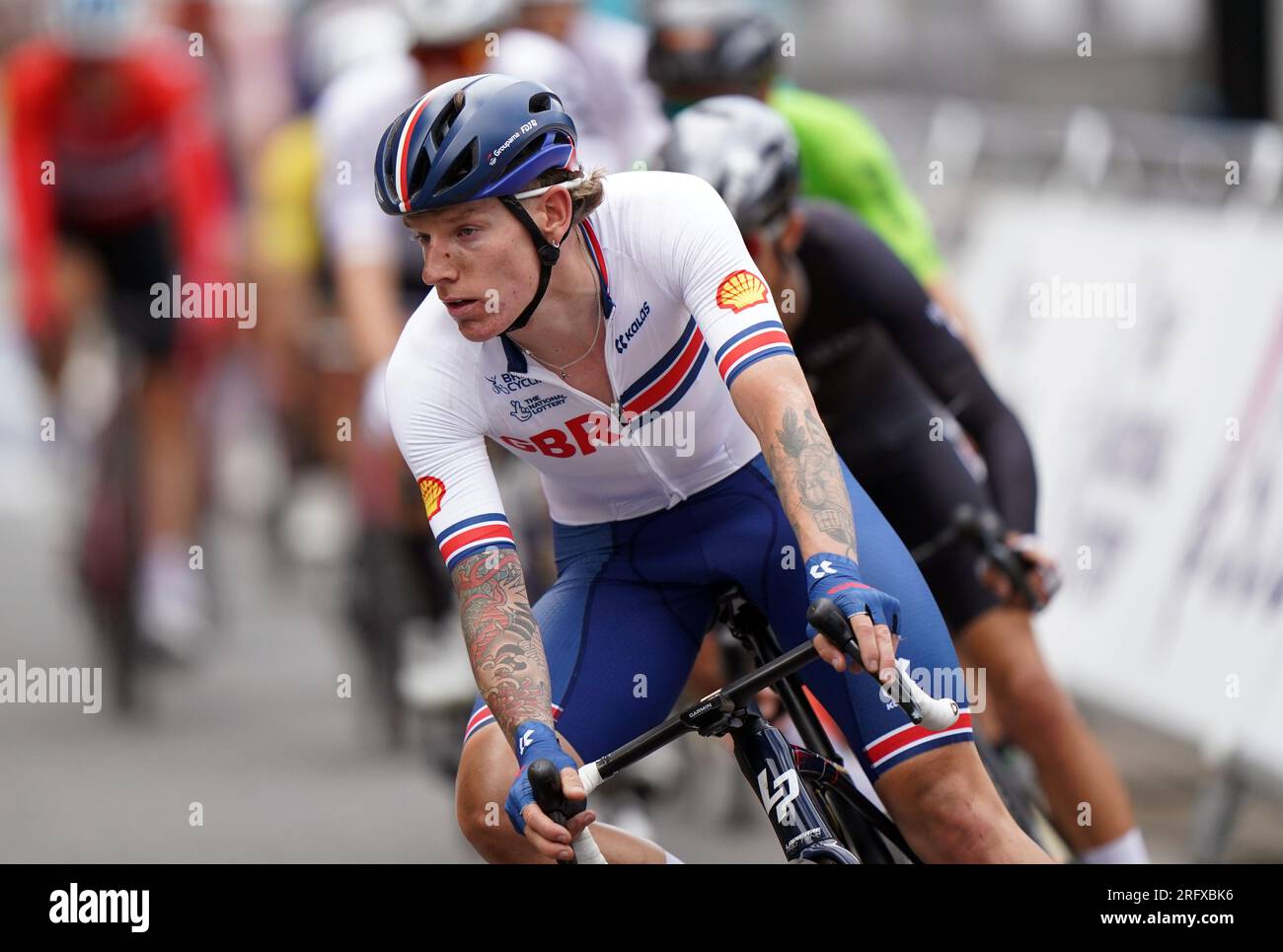Great Britain's Jake Stewart during the Men's Elite Road Race on day four of the 2023 UCI ...