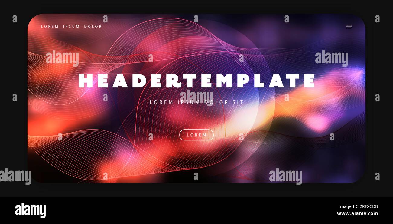 Abstract Colorful Blurred Header Background Template, Futuristic Poster ...